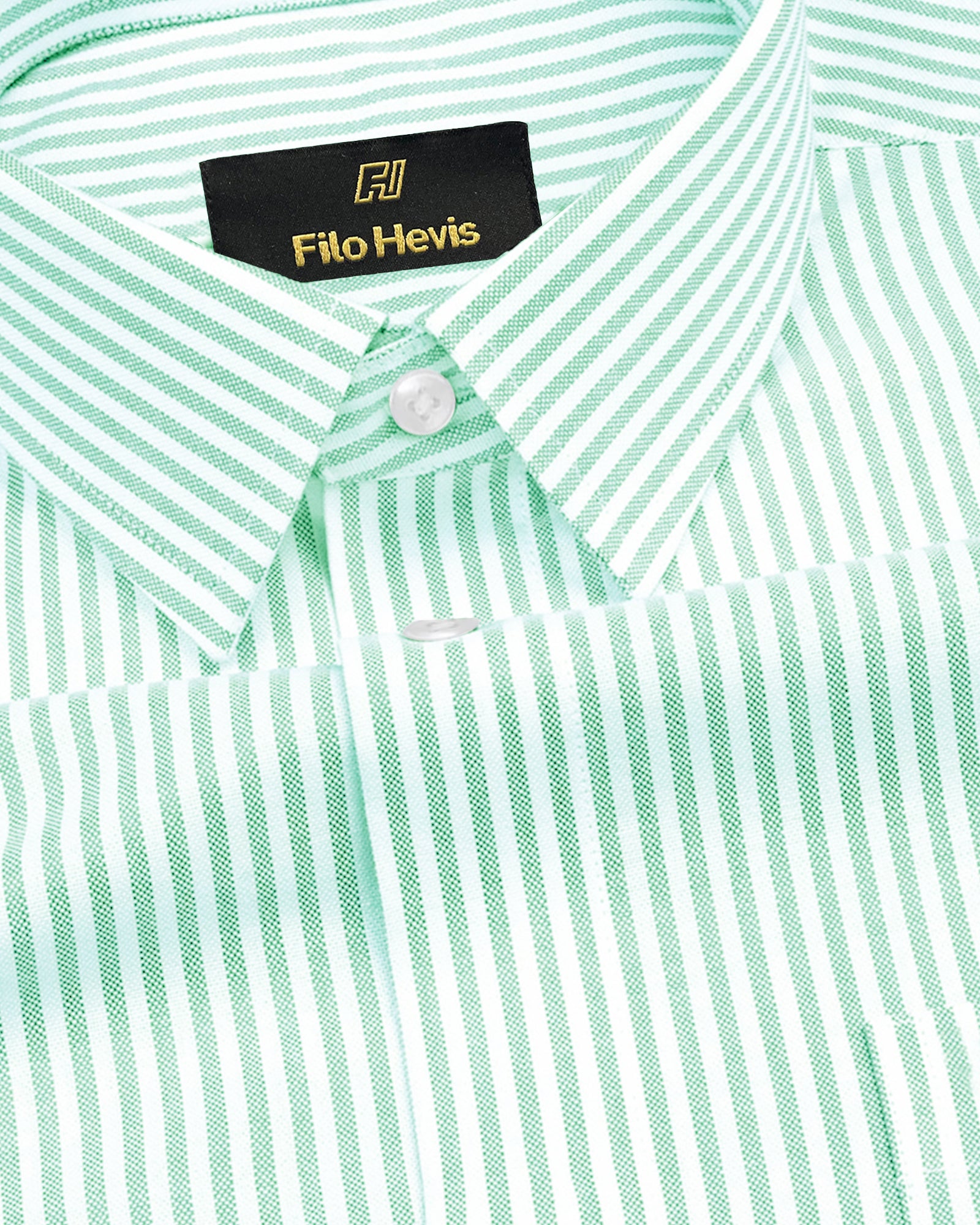 Men's Cotton Stripe Single Pocket Shirt-Light Green, Regular Fit, All-
